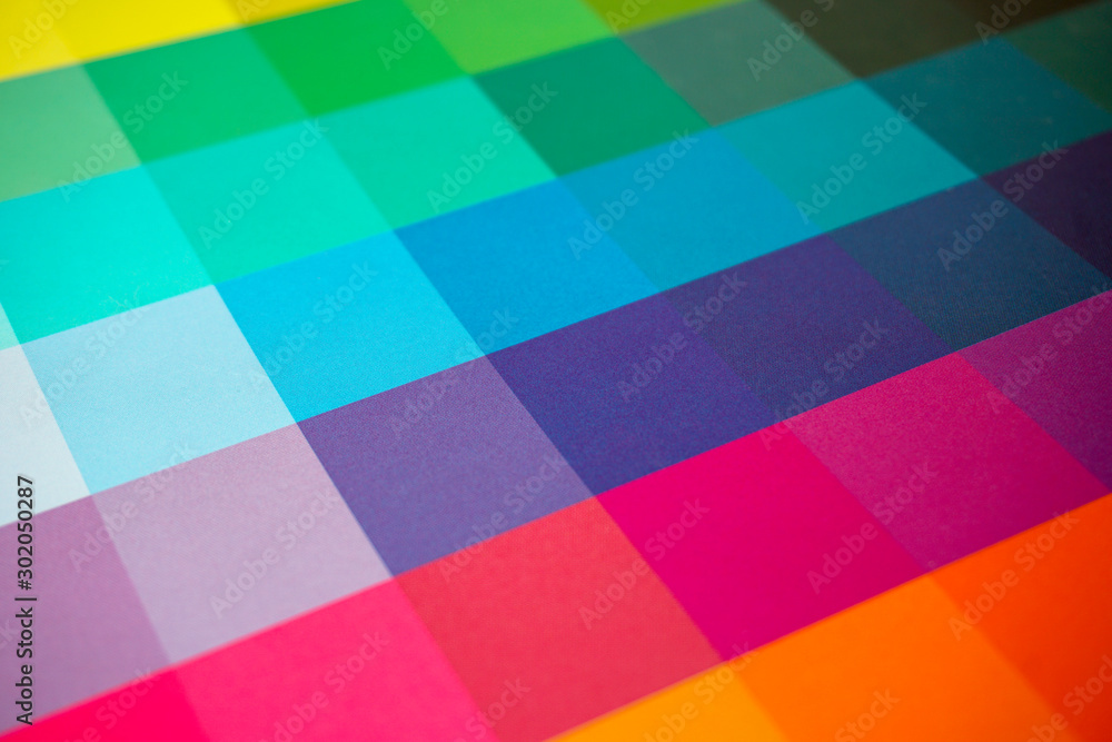 Close-up of Color Swatches or Paint Chips. Colourful Background. Colour ...