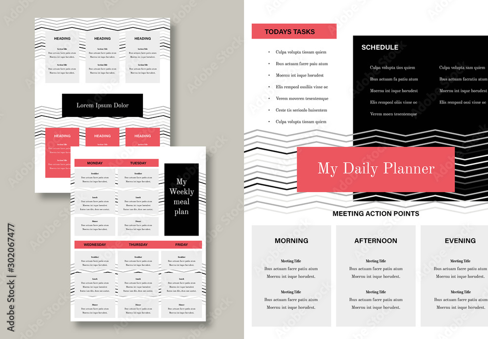Personal Planner Layout Stock Template | Adobe Stock