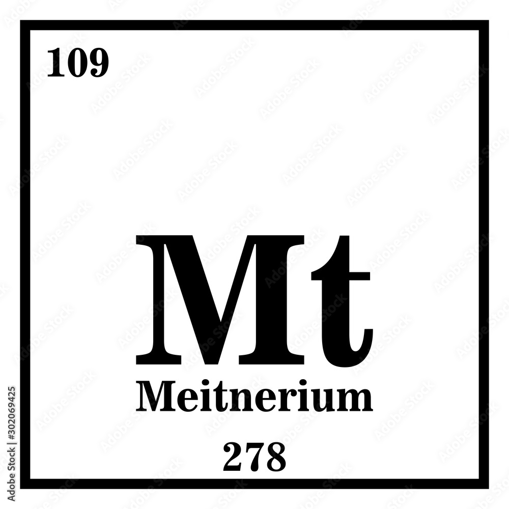 Meitnerium Periodic Table of the Elements Vector illustration eps 10 ...