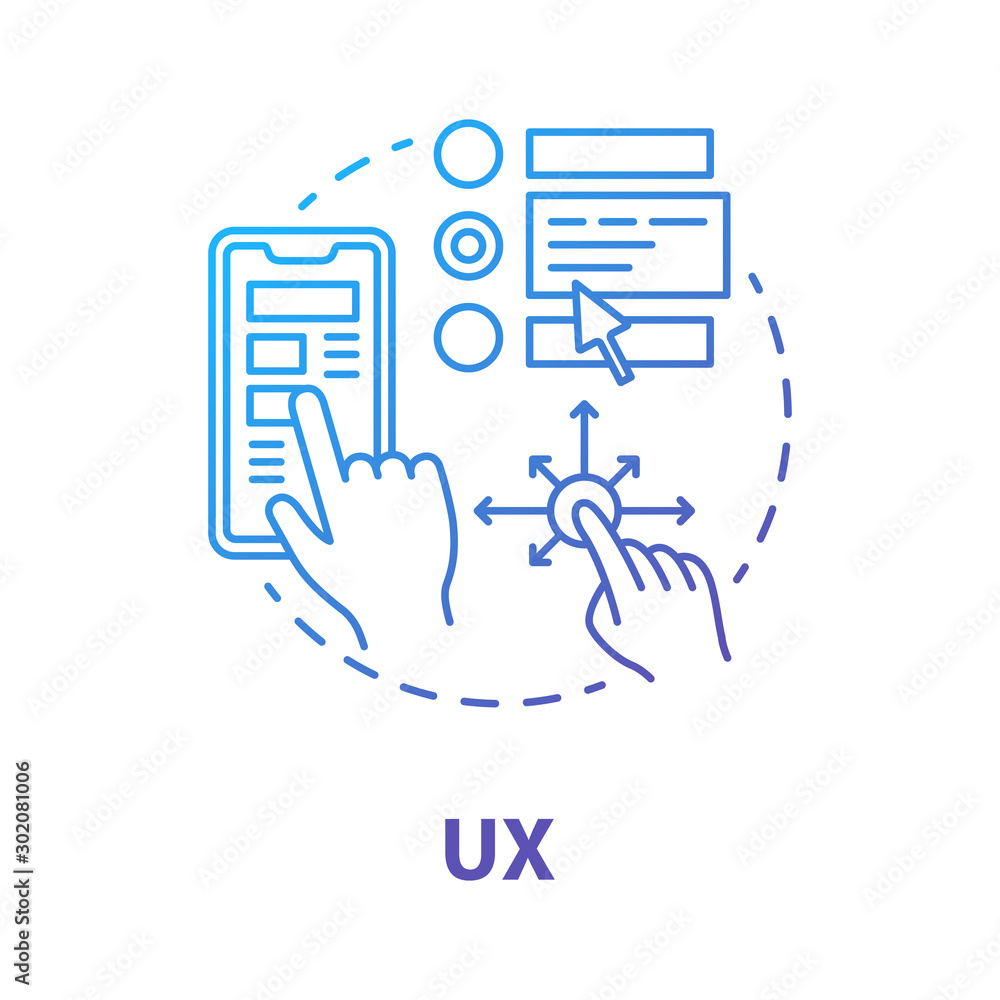 UX concept icon. Software development tools idea thin line illustration ...