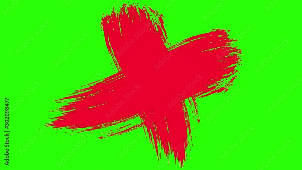Two Red Crossed Vector Brush Strokes. Cross painted with red paint on ...