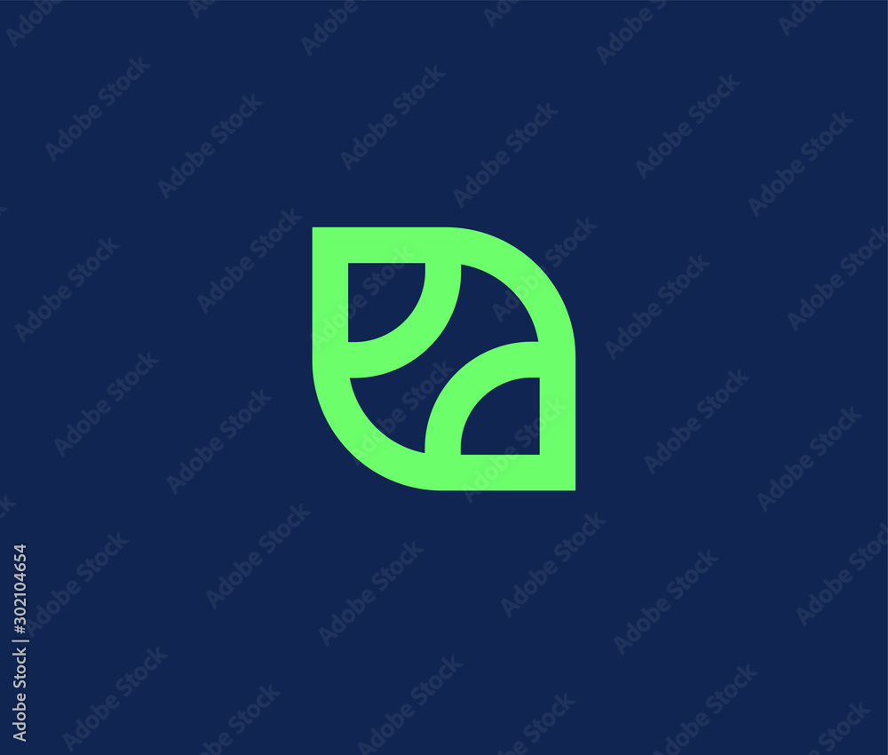 Leaf technology Logo Icon Premium Minimal emblem design template Stock ...