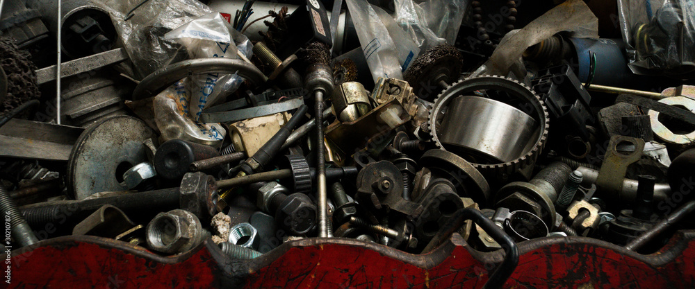 Spare parts that are used to fix various parts of the car for repair ...