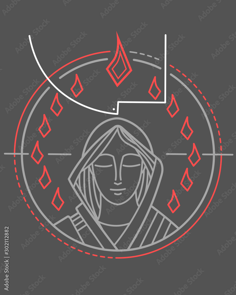 Vector illustration of Virgin Mary and Holy Spirit at Pentecost Stock ...