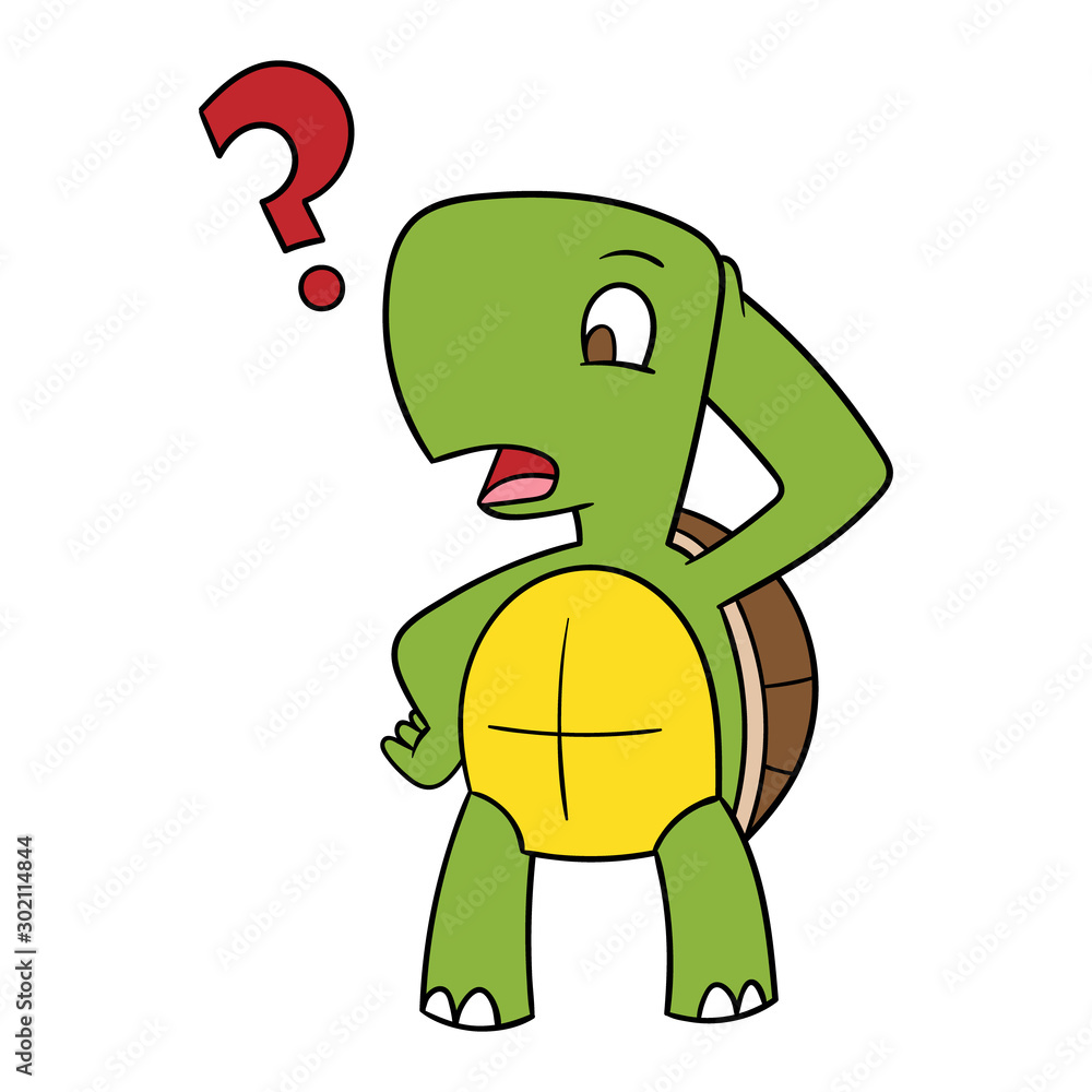 Cartoon Confused Tortoise Character Illustration Stock Vector | Adobe Stock