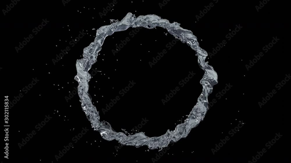 Slow motion Animation of Nature water ring flowing and forming the ...