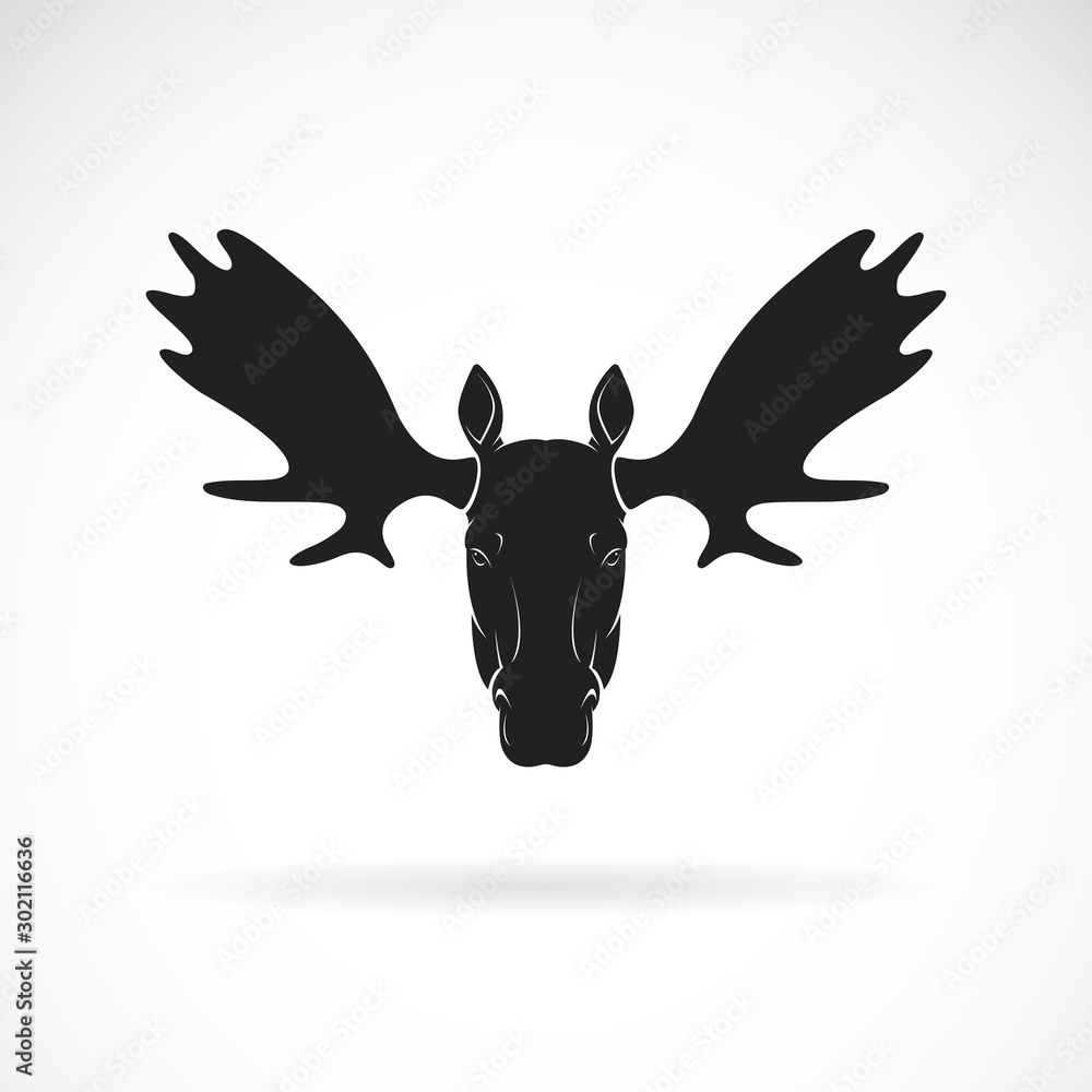 Vector of moose deer head design on white background., Wild Animals ...