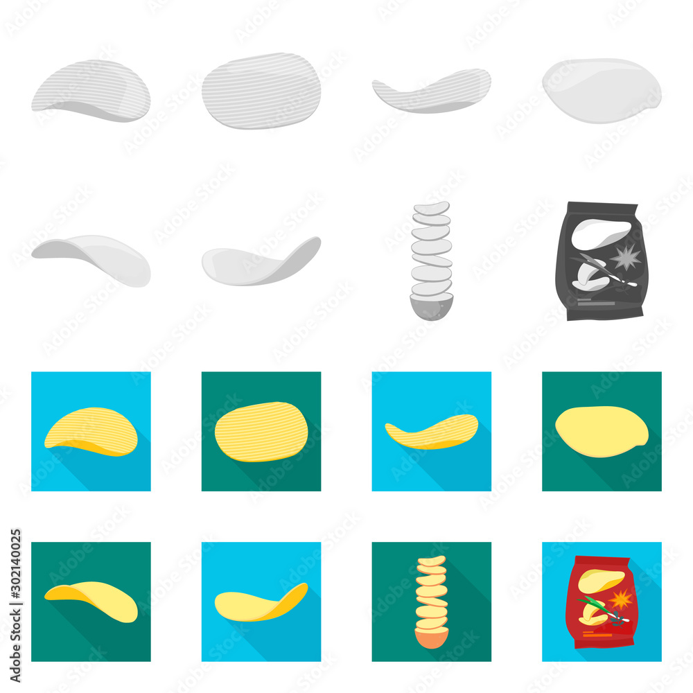 Vector design of roast and potato sign. Set of roast and ingredient ...