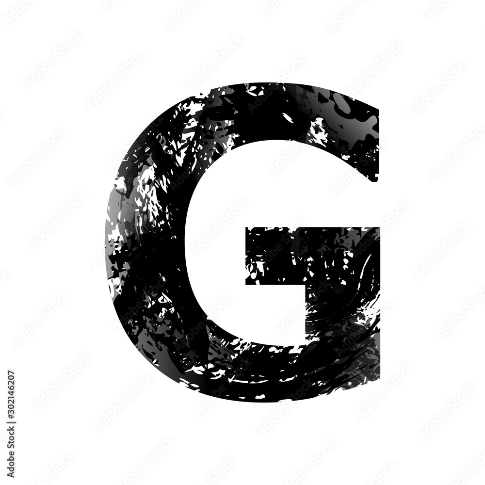 Grunge Letter G. Black Font Sketch Style Symbol Stock Illustration ...