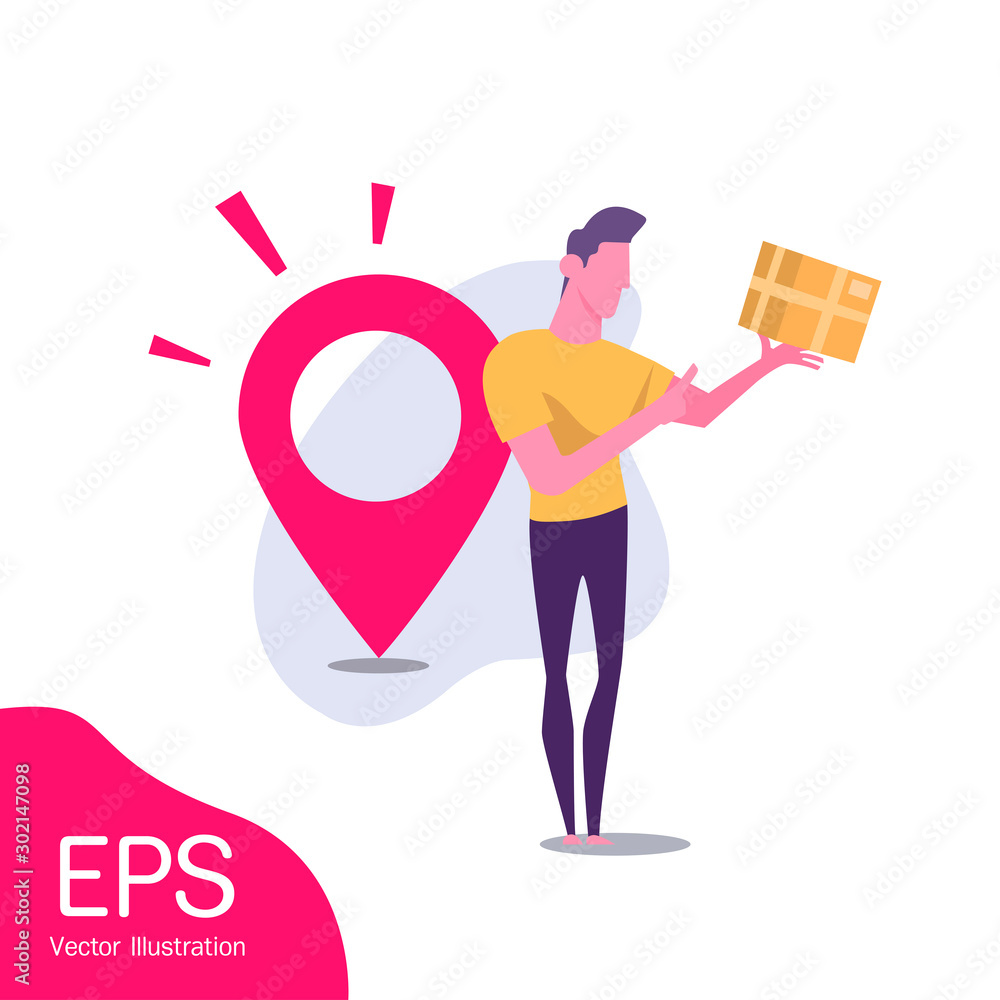 Delivery Address. Express delivery. Delivery man service, order ...