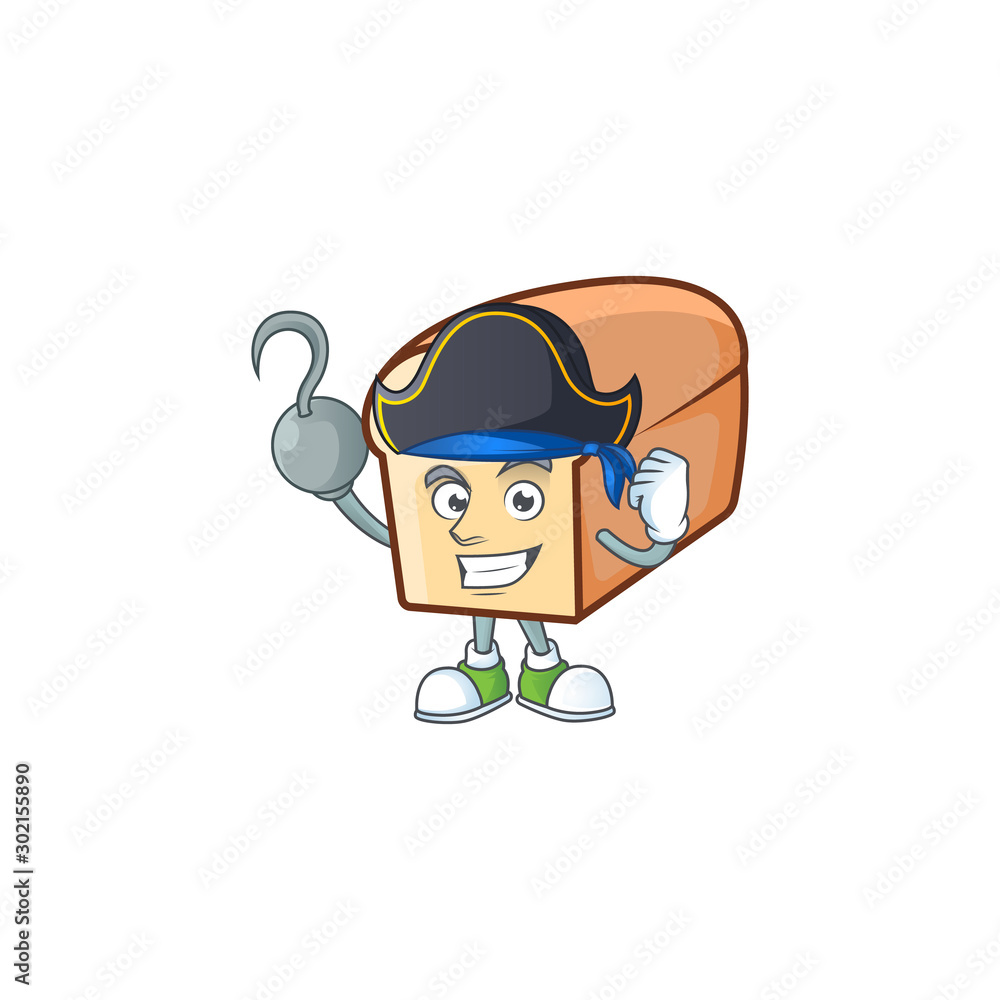 White bread of cartoon with pirate mascot. Stock Vector | Adobe Stock