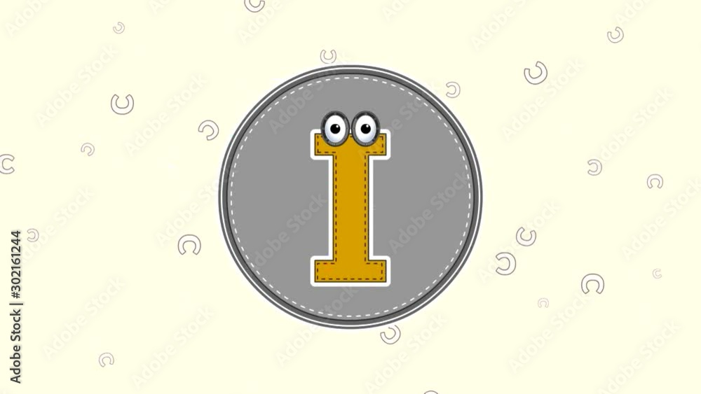 Animated Blinking Capital Letter I with waving hand animation and ...