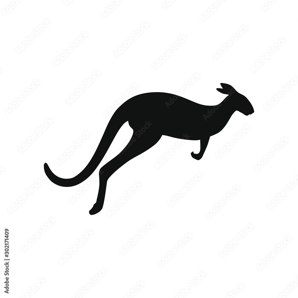 Kangaroo graphic icon. Kangaroo black sign isolated on white background ...