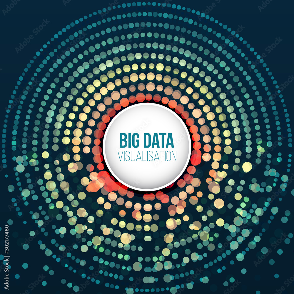 Big Data Visualization Abstract Background With Lines Array And Binary Code Connection