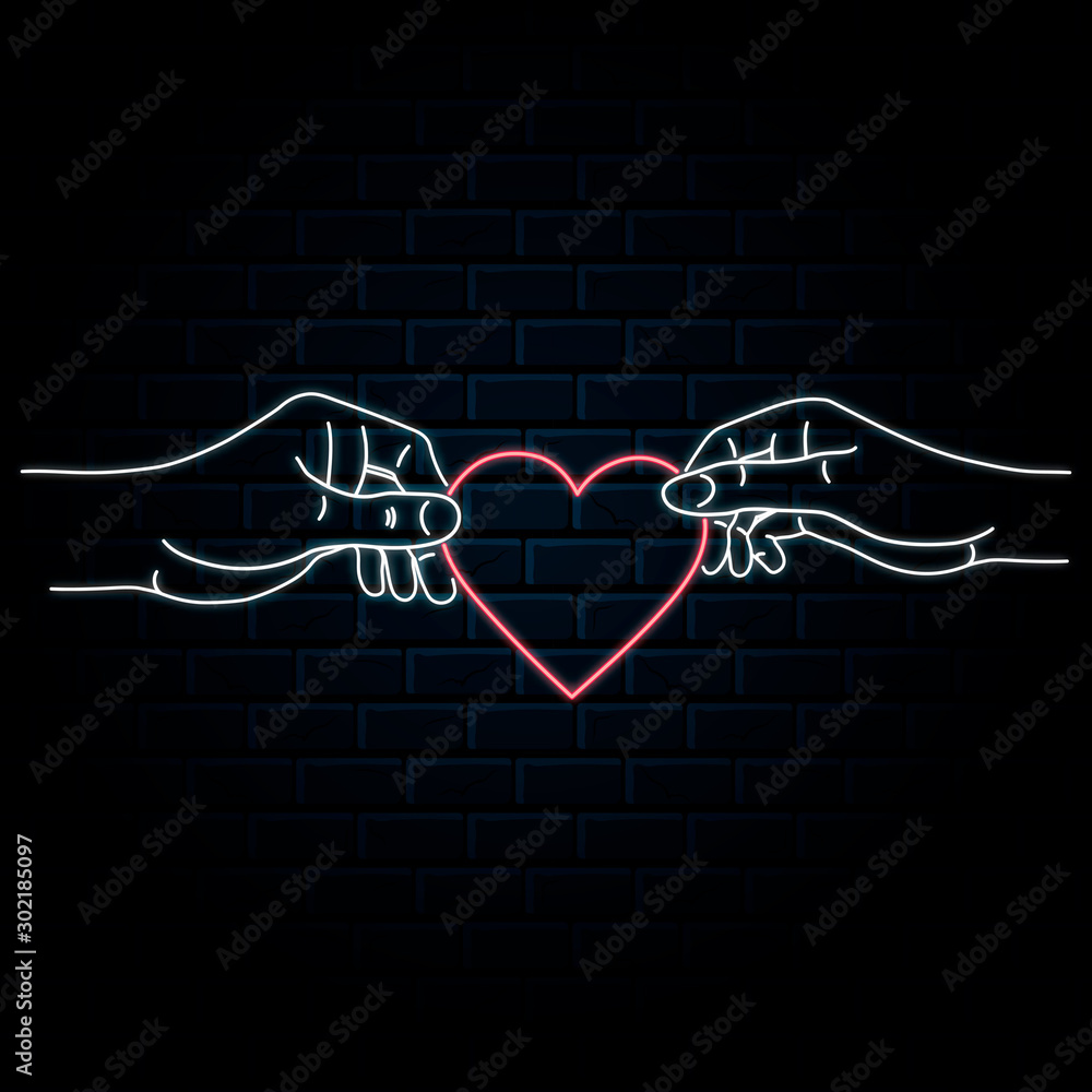 Neon Love Sign Hand