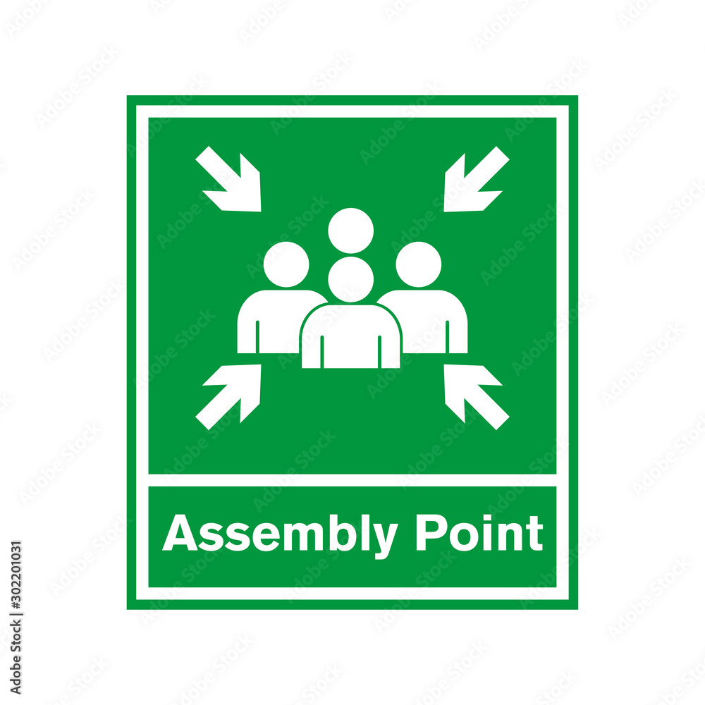 assembly point sign vector design template Stock Vector | Adobe Stock