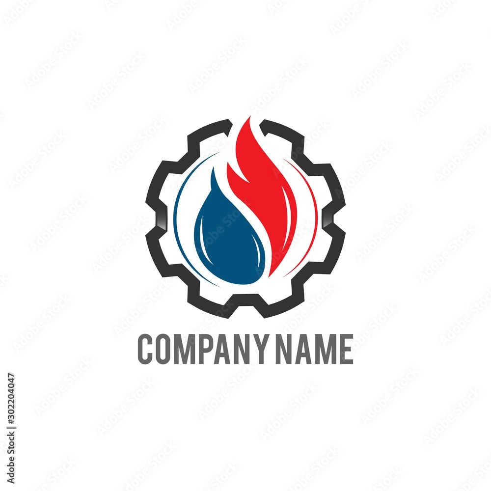 Gas and oil industrial logo design idea. Stock Vector | Adobe Stock