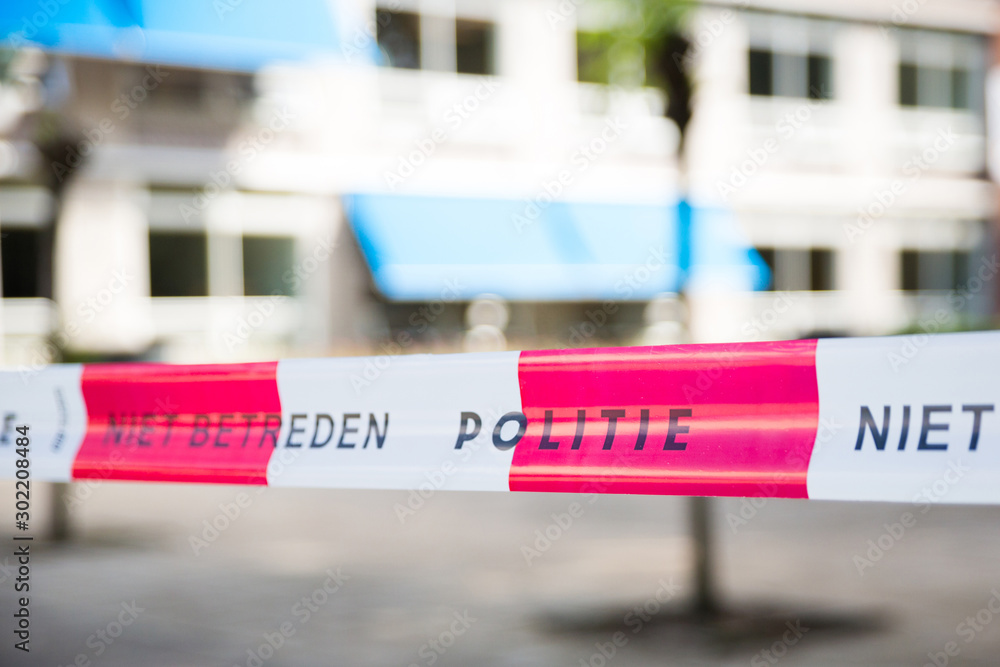 Dutch red line on a crime scene investigation Stock Photo | Adobe Stock