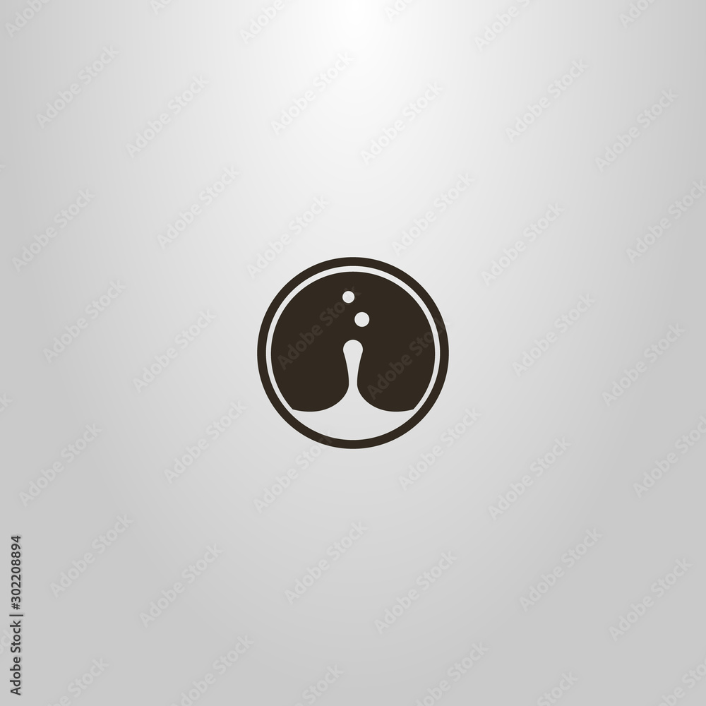 black and white simple vector round negative space sign of water drop ...