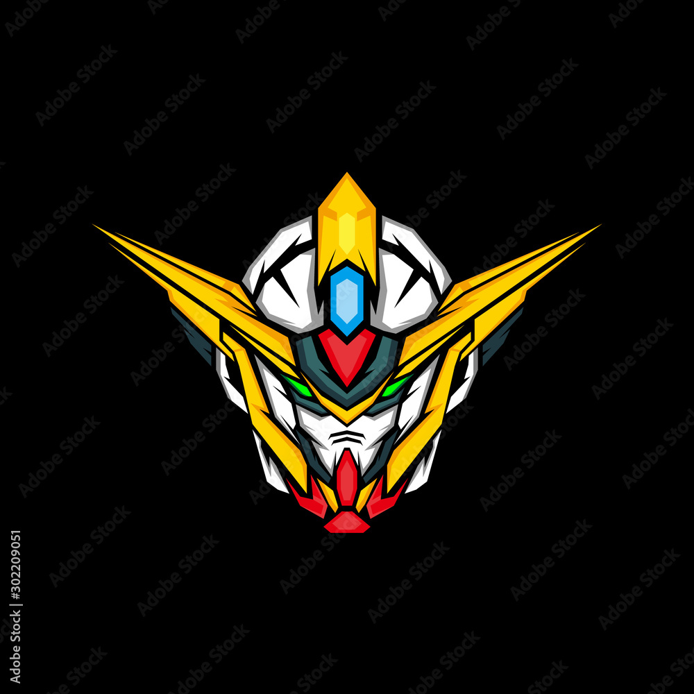gundam head vector illustration Stock Vector | Adobe Stock
