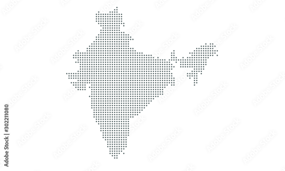 India map | dotted isolated | background silhouette. Stock Vector ...