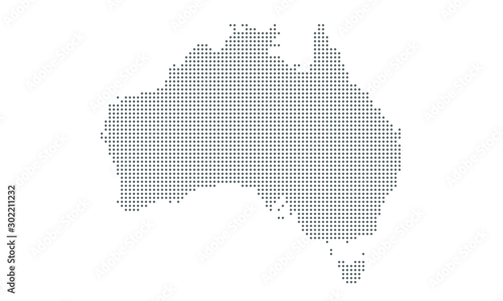 Australia map vector, isolated background. Flat Earth, gray map ...