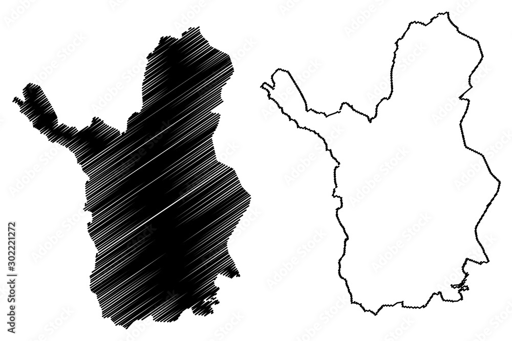 Lapland Region (Republic of Finland) map vector illustration, scribble ...