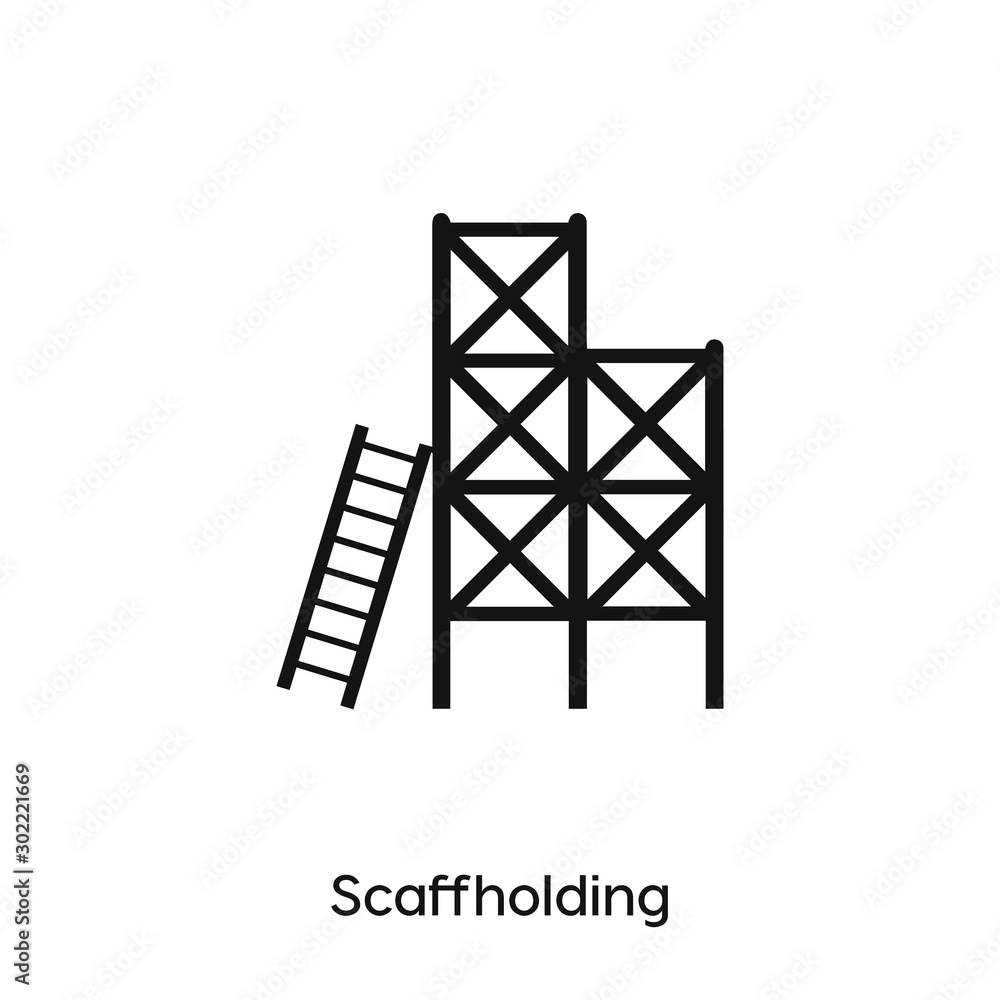scaffolding icon. scaffolding vector symbol. Linear style sign for ...