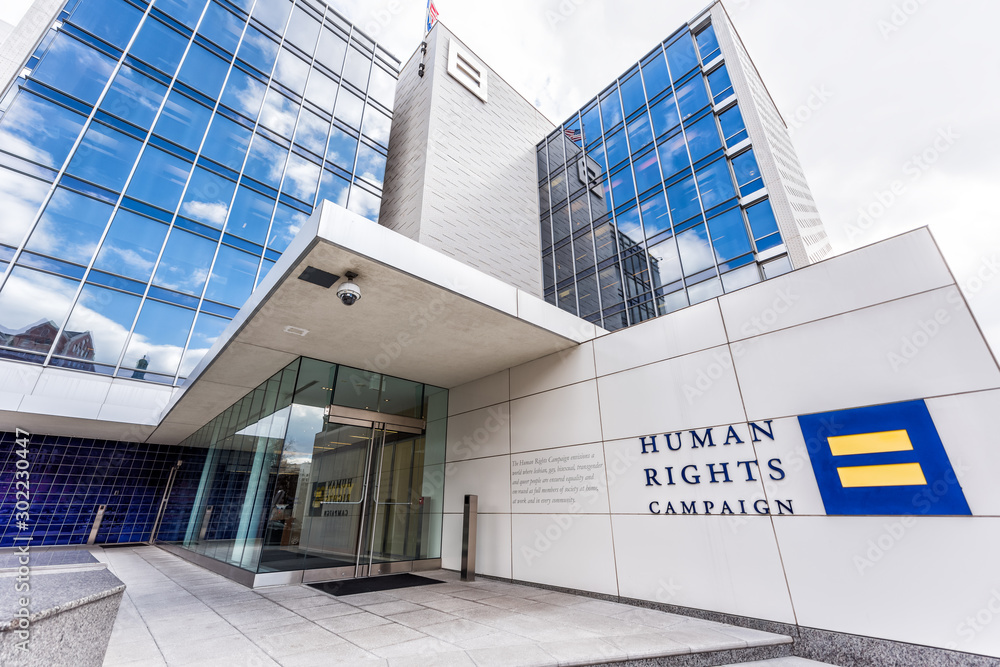 Washington DC, USA - March 9, 2018: Human Rights Campaign office ...