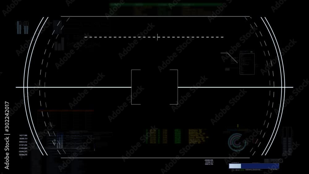 Drone / Airplane Interface HUD overlay loop animation on black - alpha ...