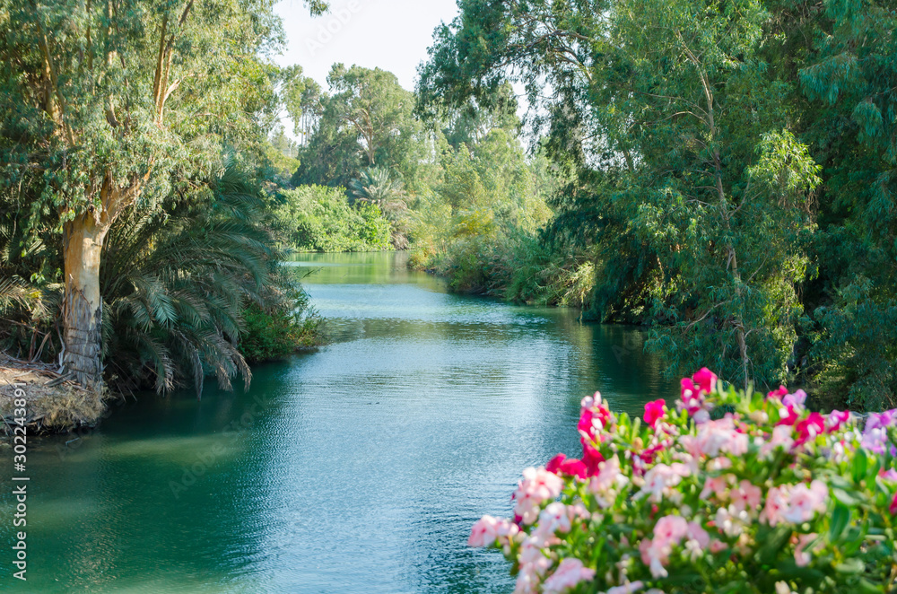 Jordan river in Yardenit Baptismal Site (Kvutzat Kinneret, Galilee ...