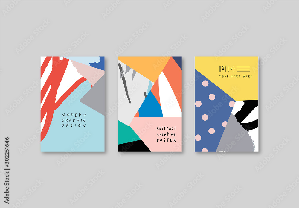 Poster Layouts with Abstract Background Stock Template | Adobe Stock