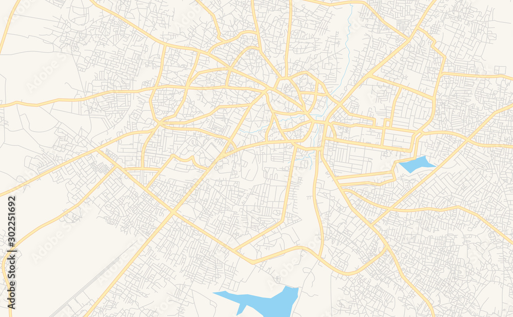 Printable street map of Ilorin, Nigeria Stock Vector | Adobe Stock