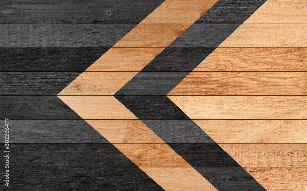 Wooden wall with arrow sign. Wood texture for background. Stock Photo ...