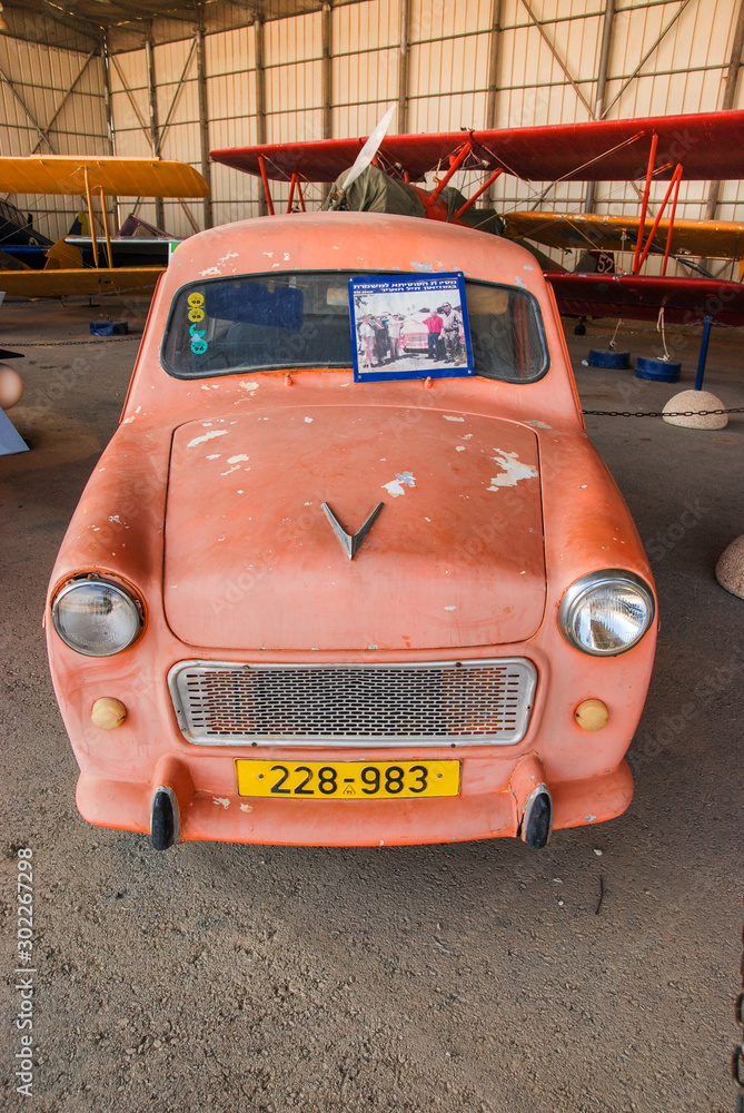 Vintage Israeli made Sussita car displayed at the Israeli Air Force ...