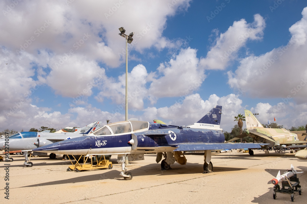 Multirole combat aircraft Kfir TC, made by Israel Aircraft Industries ...