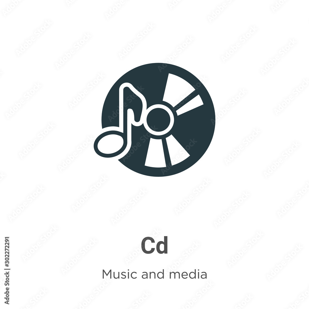 Cd vector icon on white background. Flat vector cd icon symbol sign ...