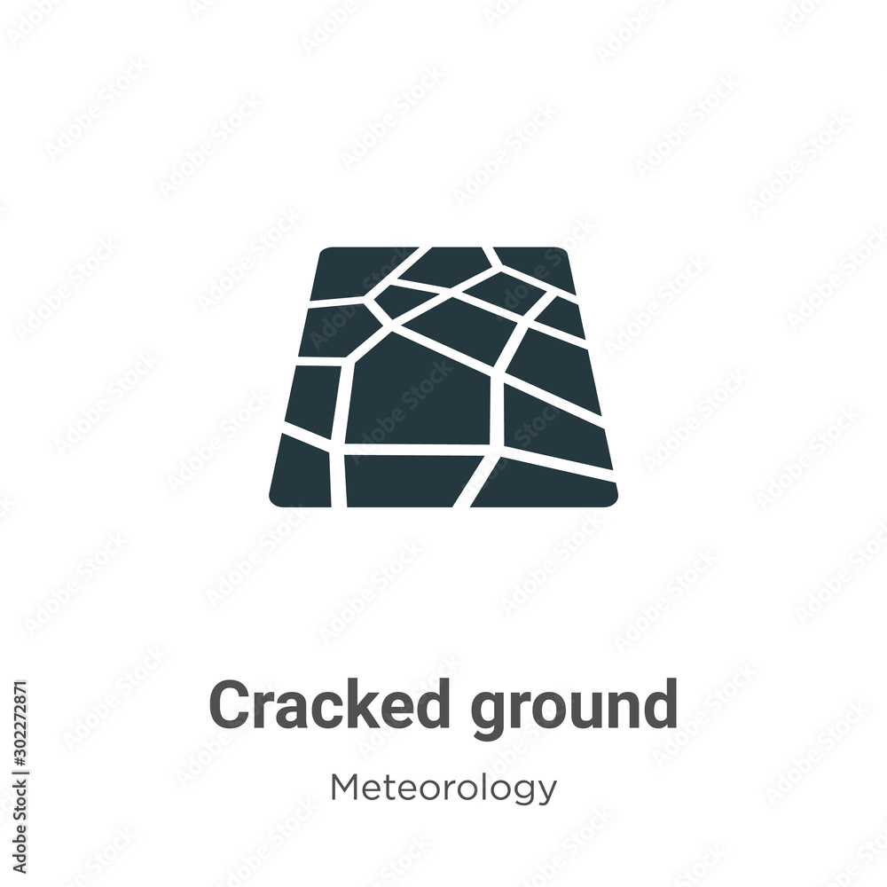 Cracked ground vector icon on white background. Flat vector cracked ...