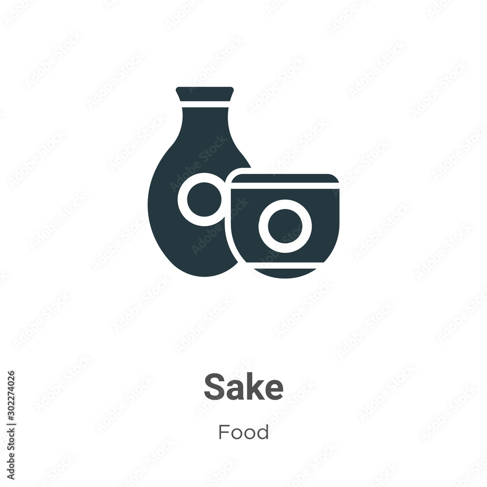 Sake vector icon on white background. Flat vector sake icon symbol sign ...