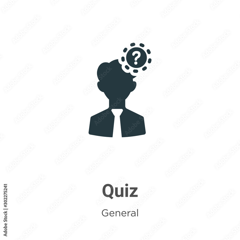 Quiz vector icon on white background. Flat vector quiz icon symbol sign ...