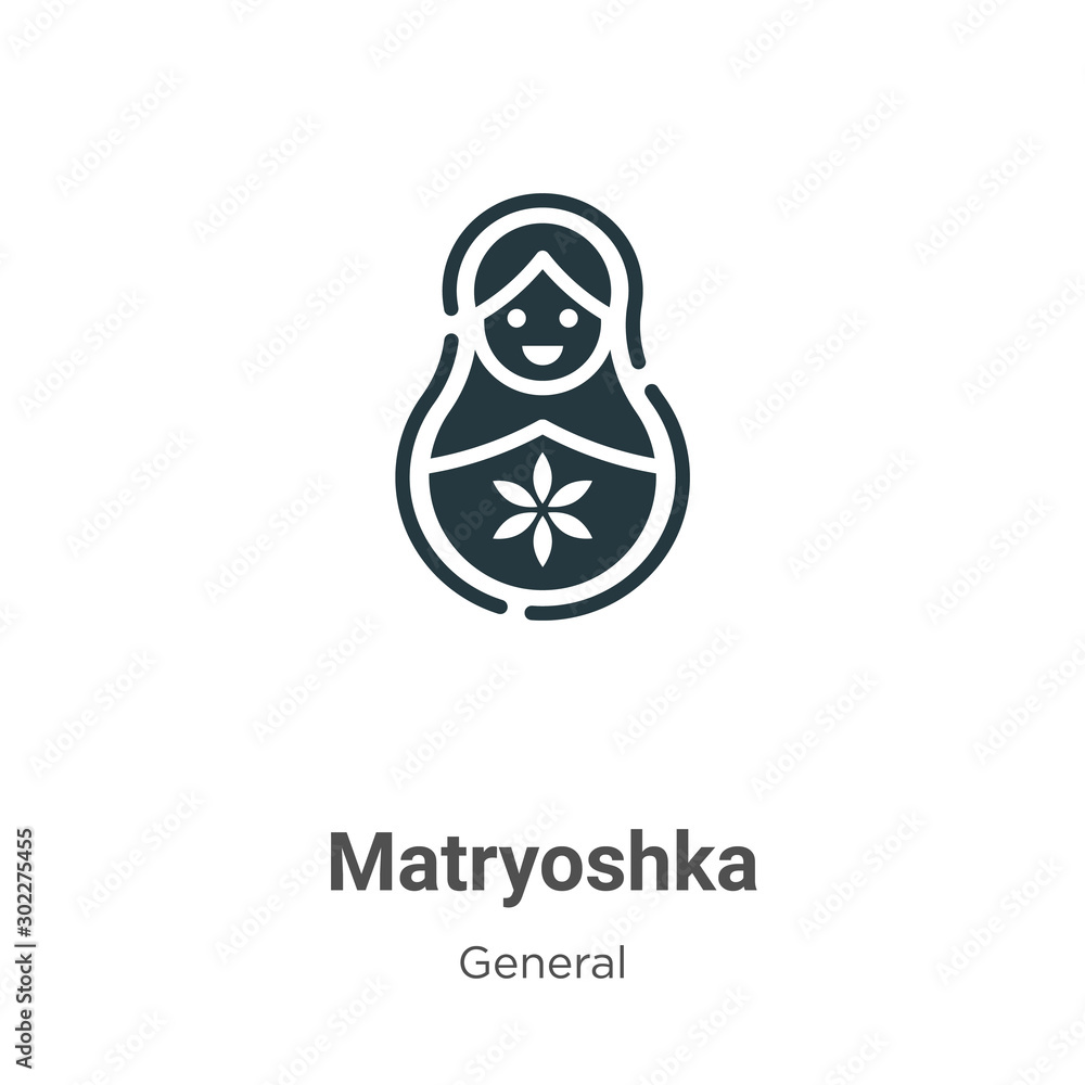 Vecteur Stock Matryoshka vector icon on white background. Flat vector ...