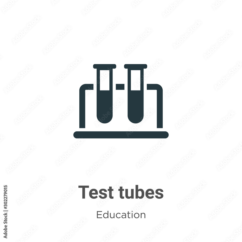 Test tubes vector icon on white background. Flat vector test tubes icon ...