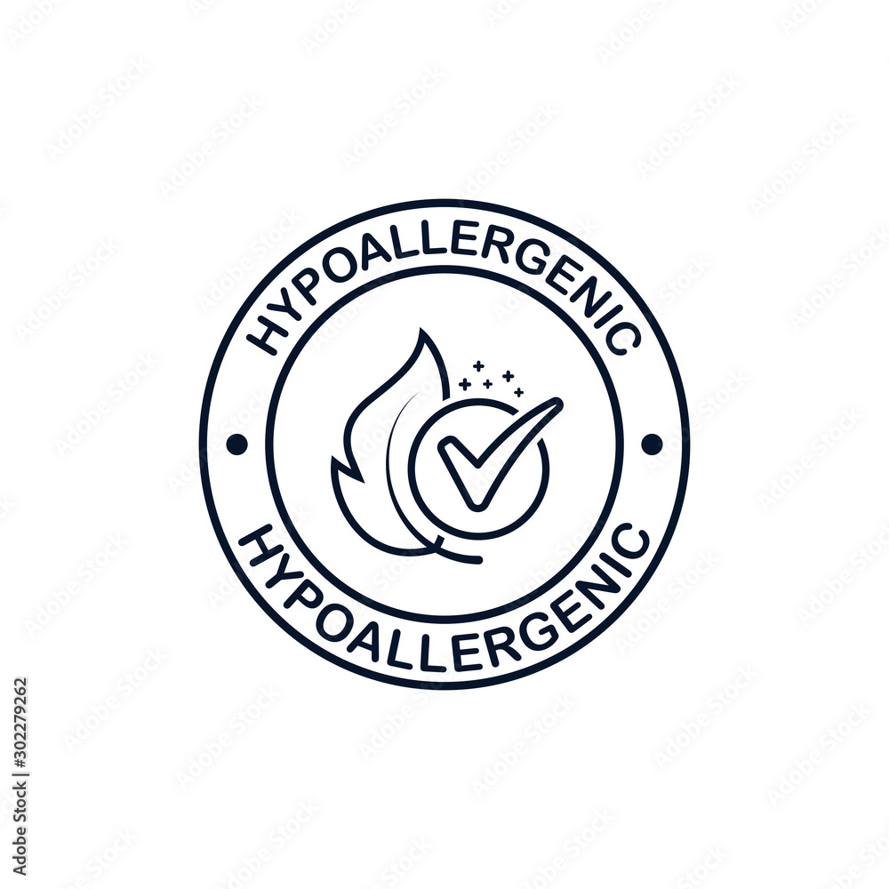 Hypoallergenic tested icon design isolated on white background. Vector ...