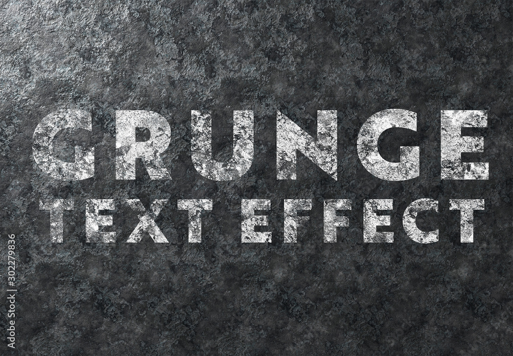 Grunge Text Effect on Metal Texture Stock Template | Adobe Stock