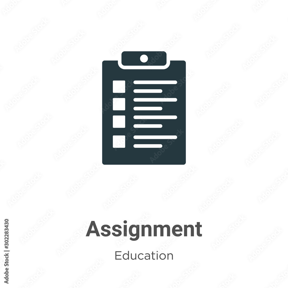 Assignment vector icon on white background. Flat vector assignment icon ...