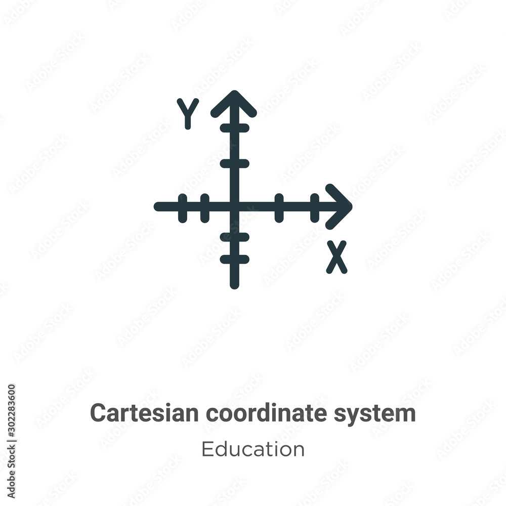 Cartesian Coordinate System Vector Icon On White Background Flat Vector Cartesian Coordinate