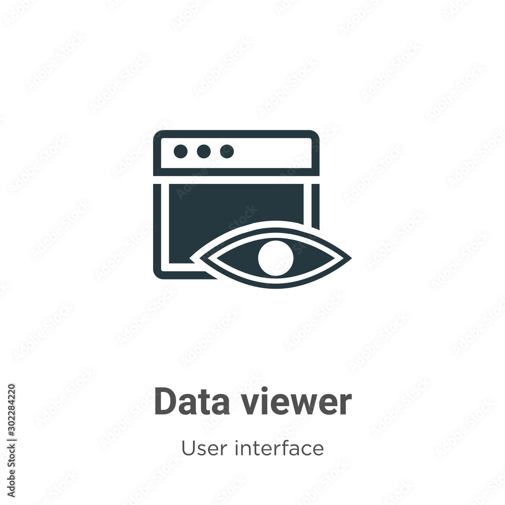 Data viewer vector icon on white background. Flat vector data viewer ...