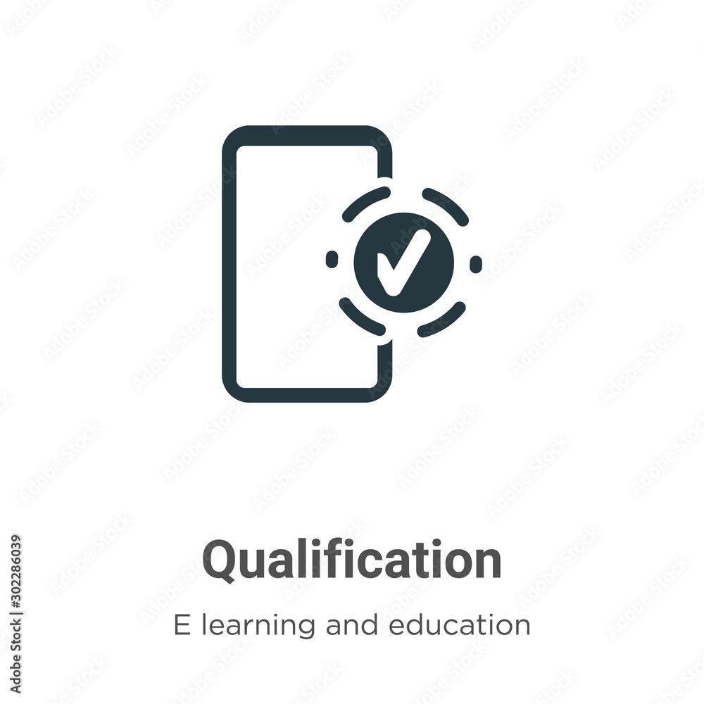 Qualification vector icon on white background. Flat vector ...