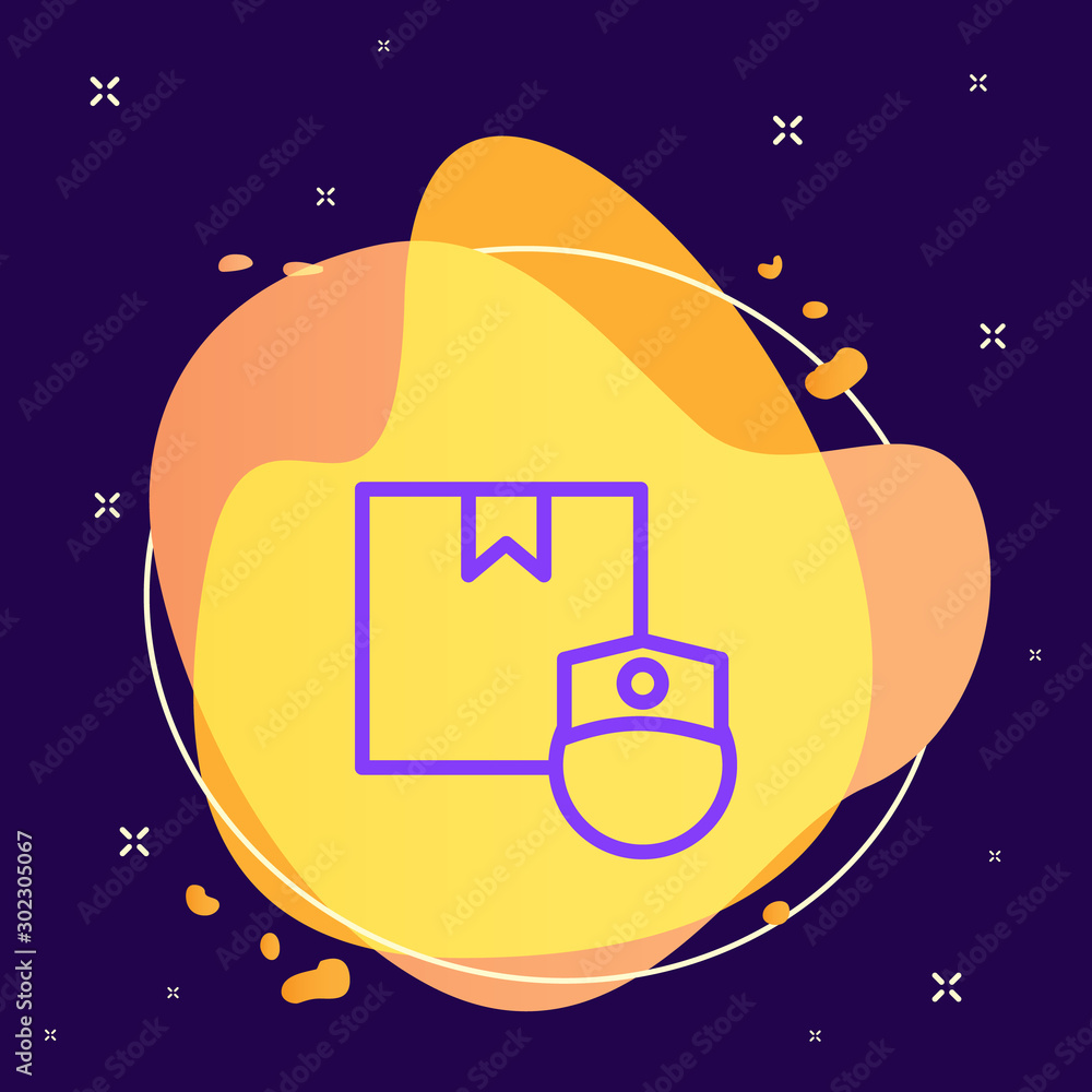Box, delivery, head, human, person vector icon . Simple element ...