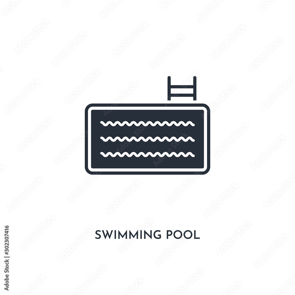 swimming pool icon. simple element illustration. isolated trendy filled ...